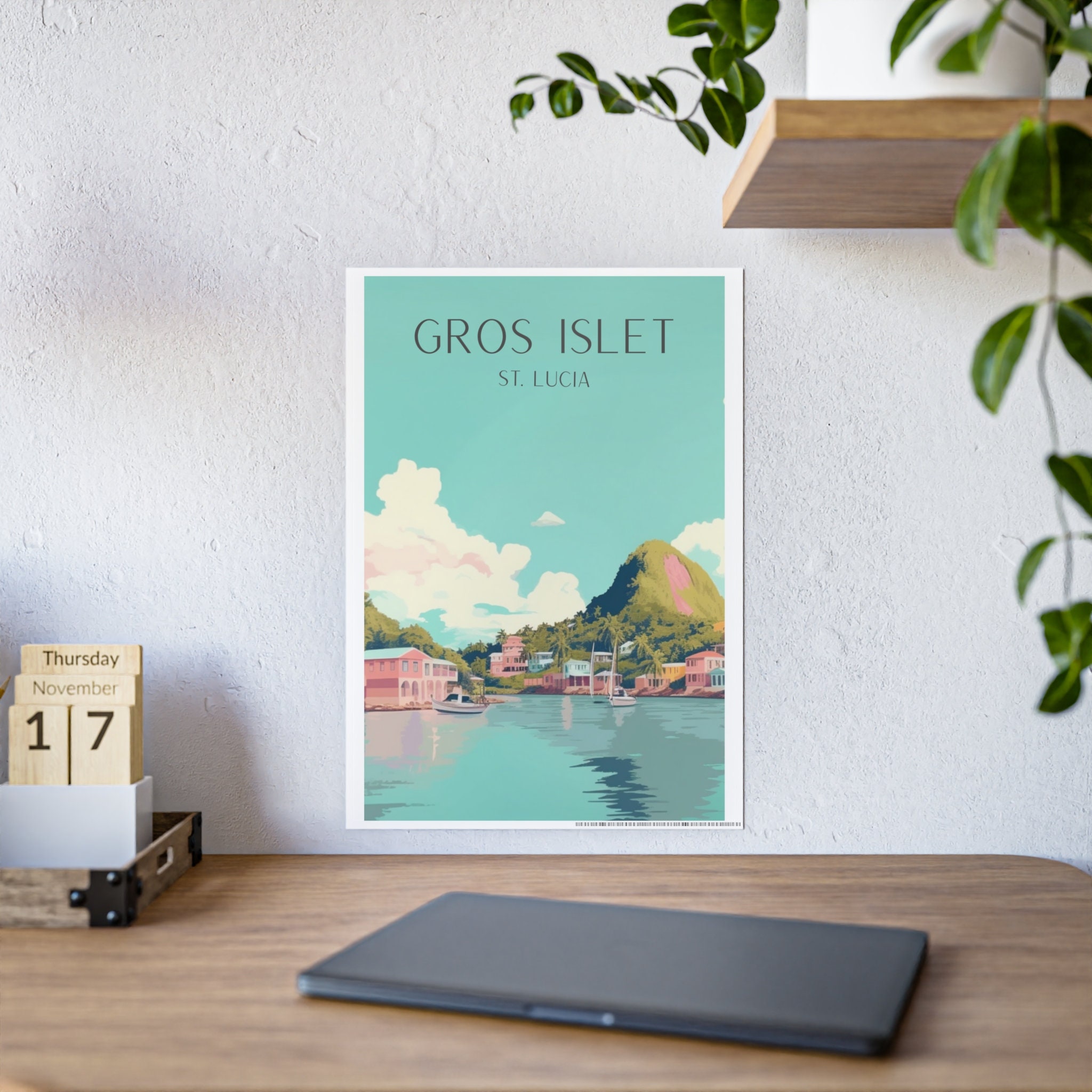 Gros Islet Poster - St. Lucia Wall Art, Beach Home Decor, Beach House ...