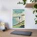 Dover Art Deco Travel Print - White Cliffs Poster, England Print, Beach ...