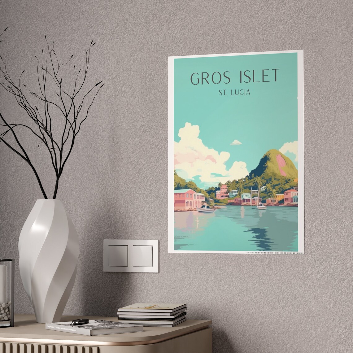 Gros Islet Poster - St. Lucia Wall Art, Beach Home Decor, Beach House ...