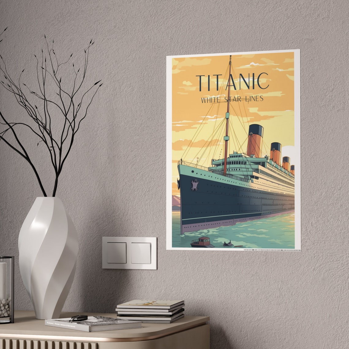 Titanic Travel Print - Titanic Poster, Ocean Liner Print, Ship Print ...