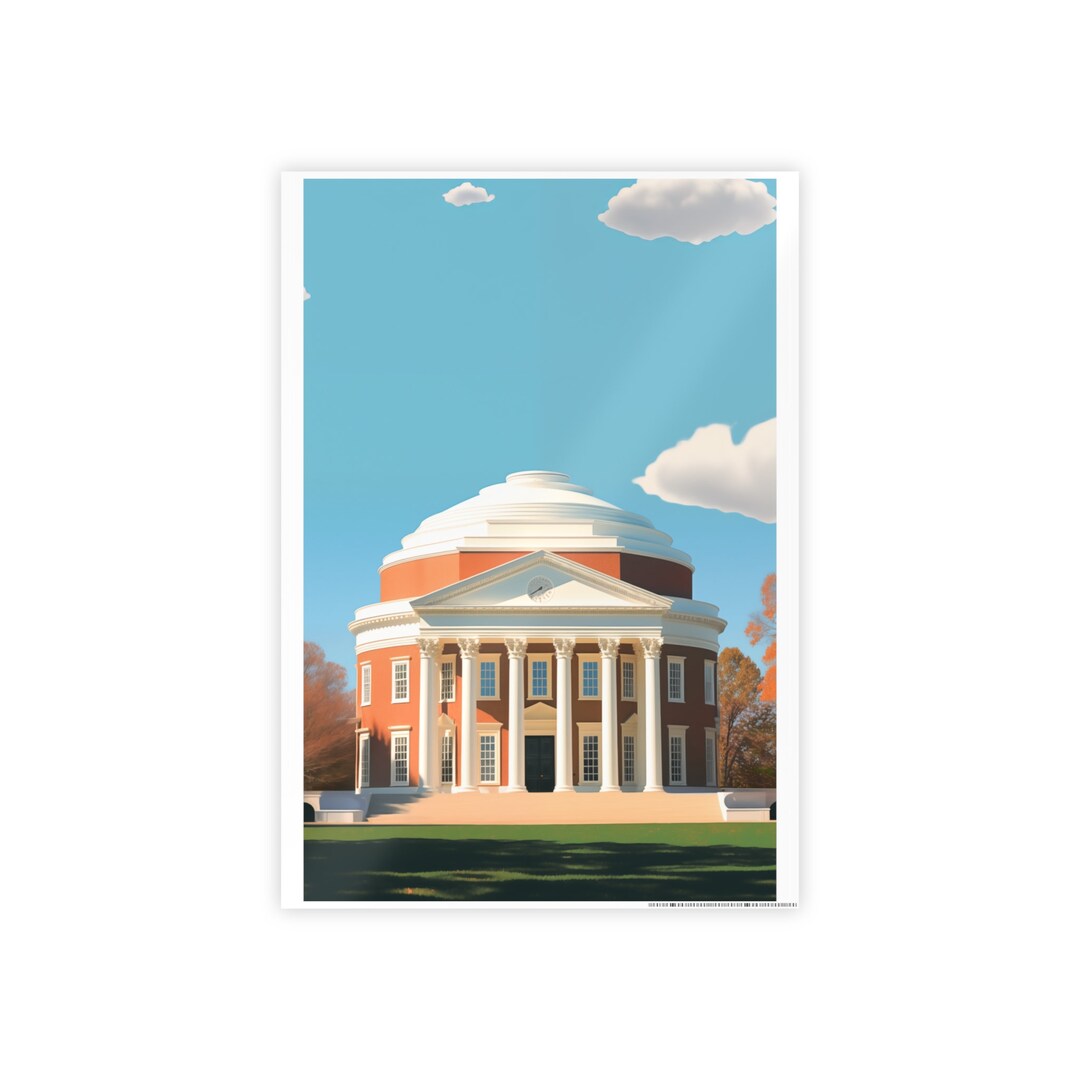 University of Virginia Art Deco Travel Print - UVA Poster, Rotunda ...