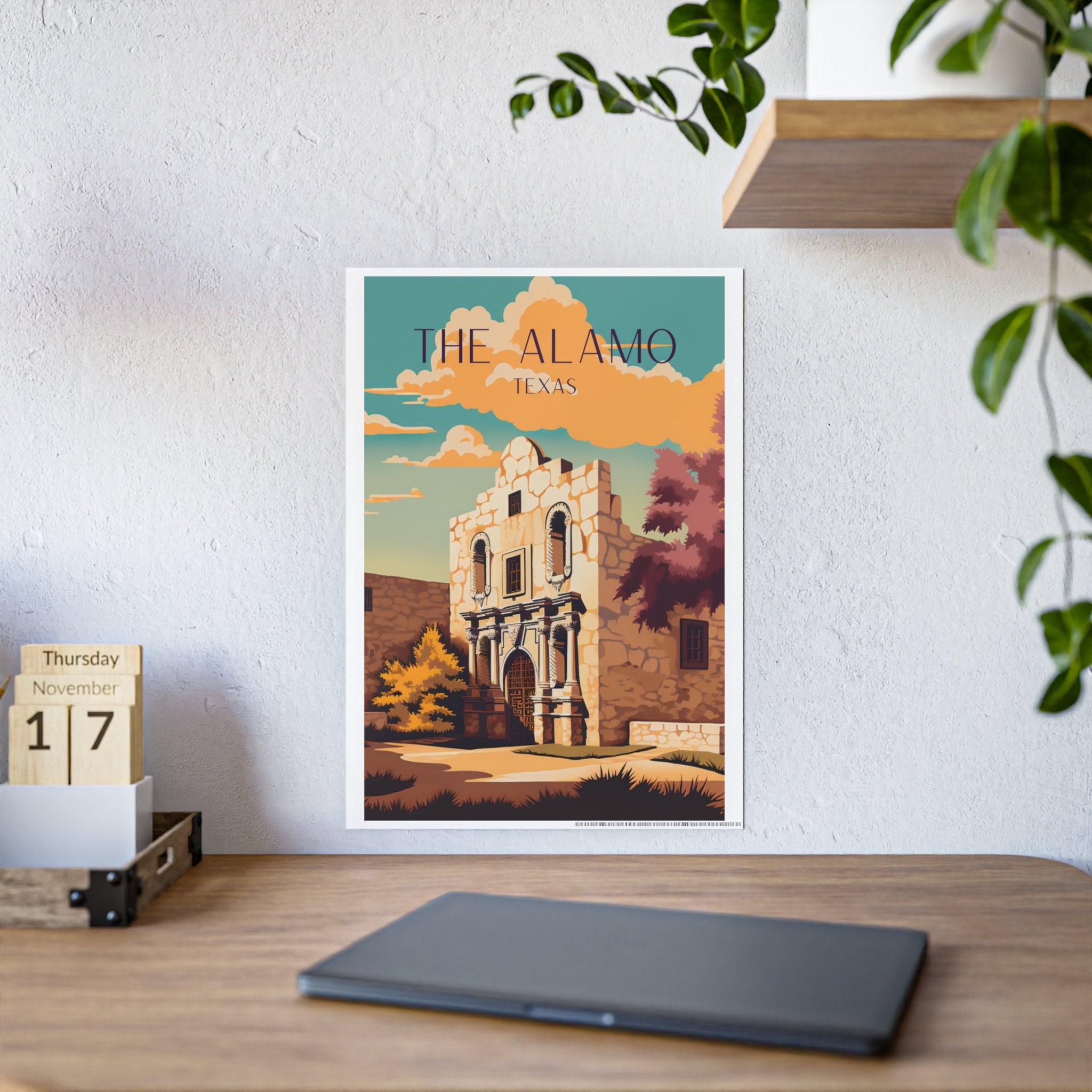 Alamo Art Deco Travel Print Alamo Poster Texas Print - Etsy