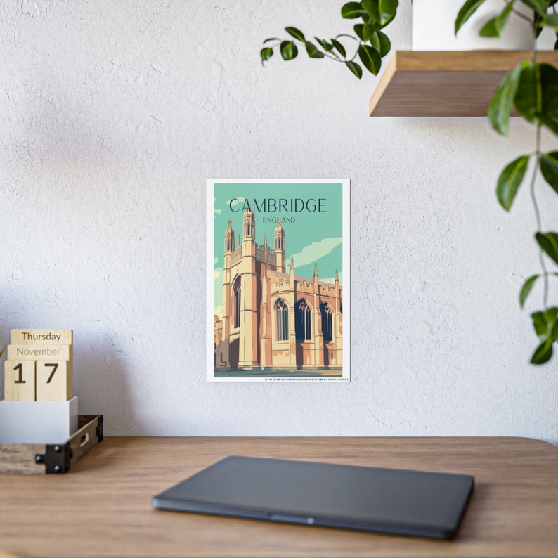 Cambridge Travel Print - Cambridge University Poster, Kings College ...
