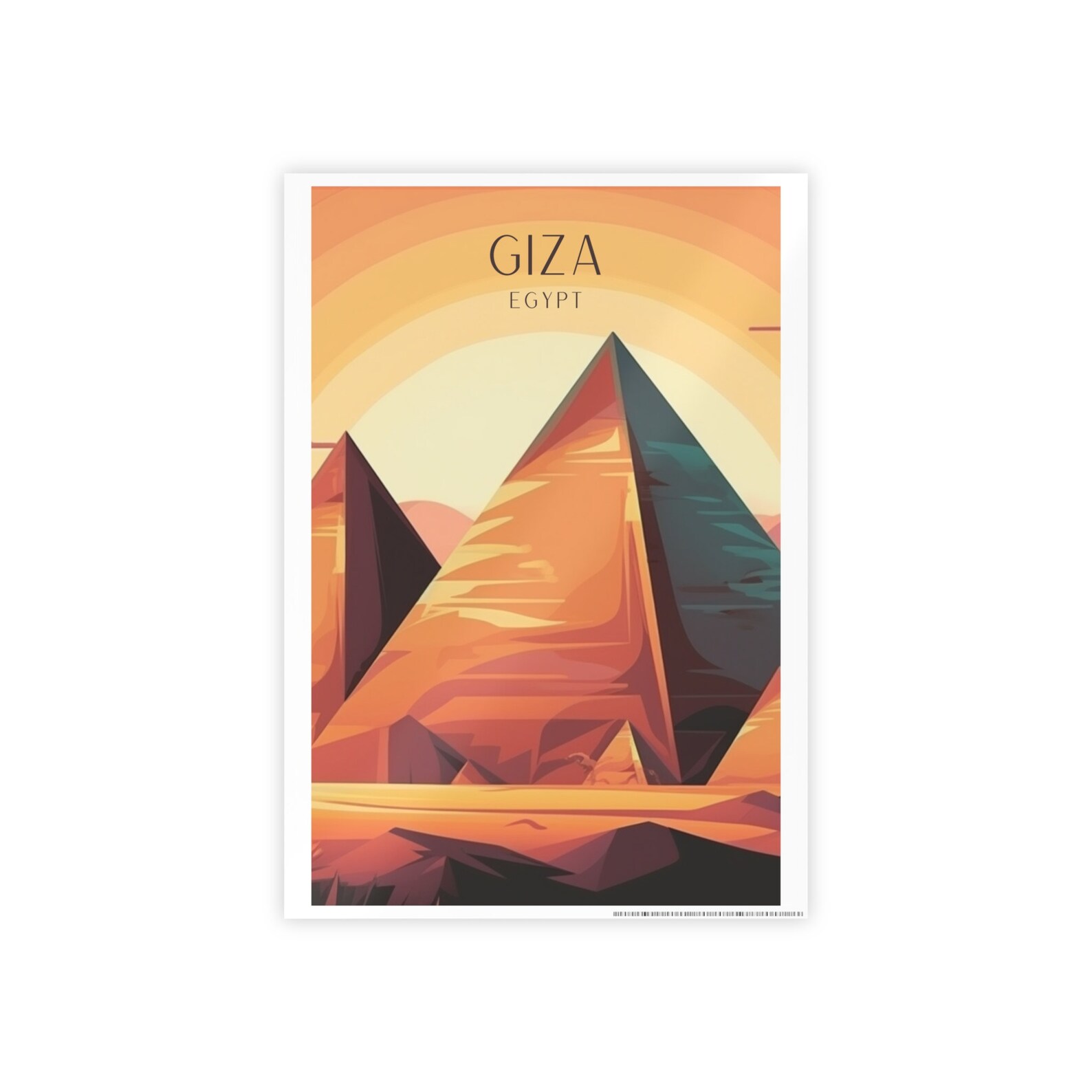 Pyramids Art Deco Travel Print - Pyramids Poster, Giza Print, Africa ...