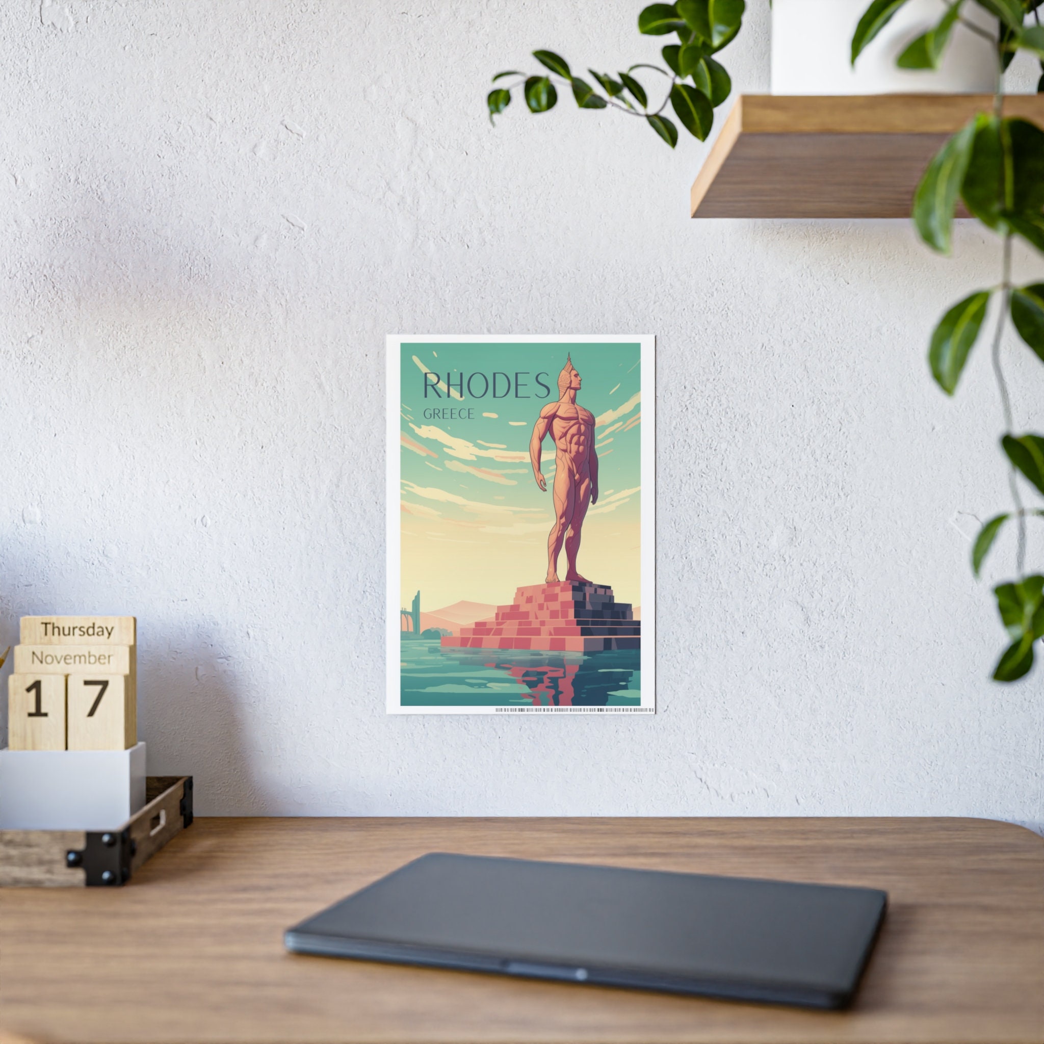 Colossus of Rhodes Print - Rhodes Poster, Ancient Wonders Print, Europe ...
