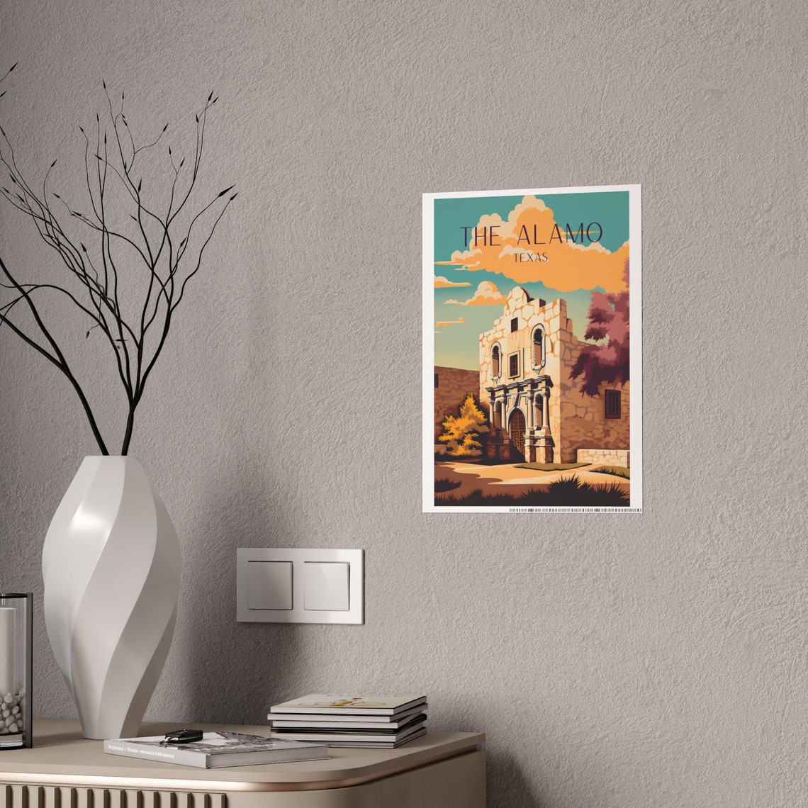Alamo Art Deco Travel Print - Alamo Poster, Texas Print, Western Print ...
