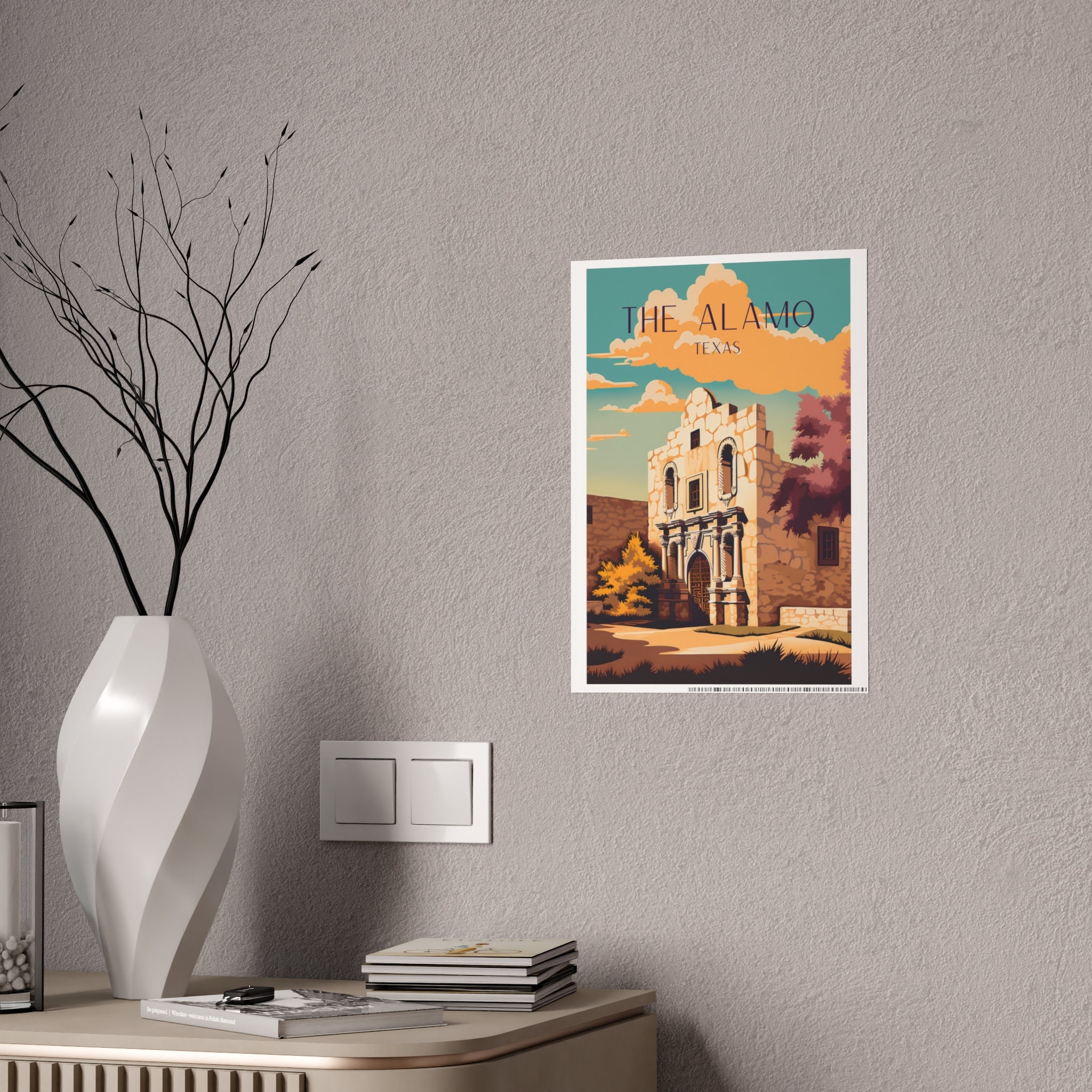 Alamo Art Deco Travel Print Alamo Poster Texas Print - Etsy