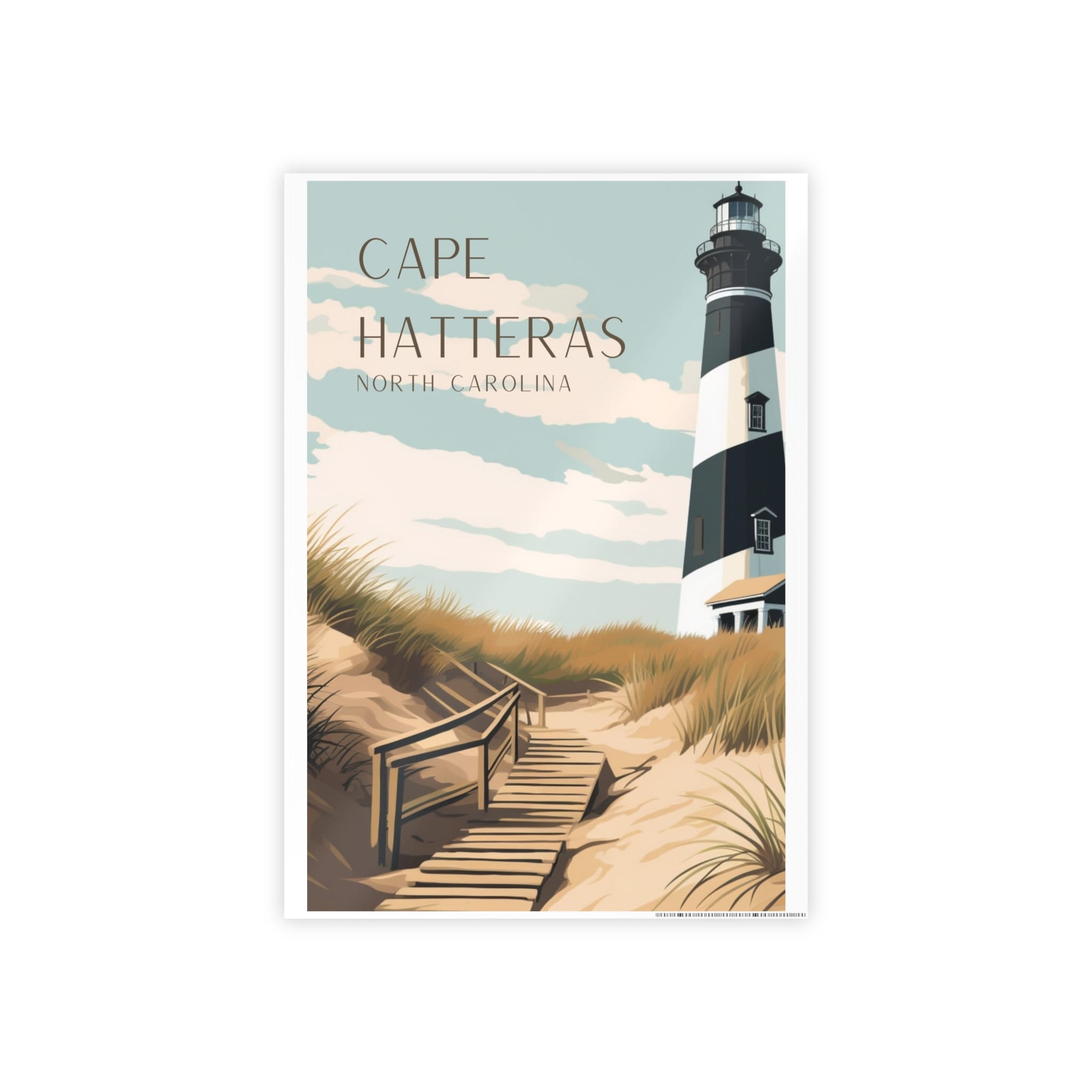 Cape Hatteras Art Deco Travel Print - Cape Hatteras Poster, North ...
