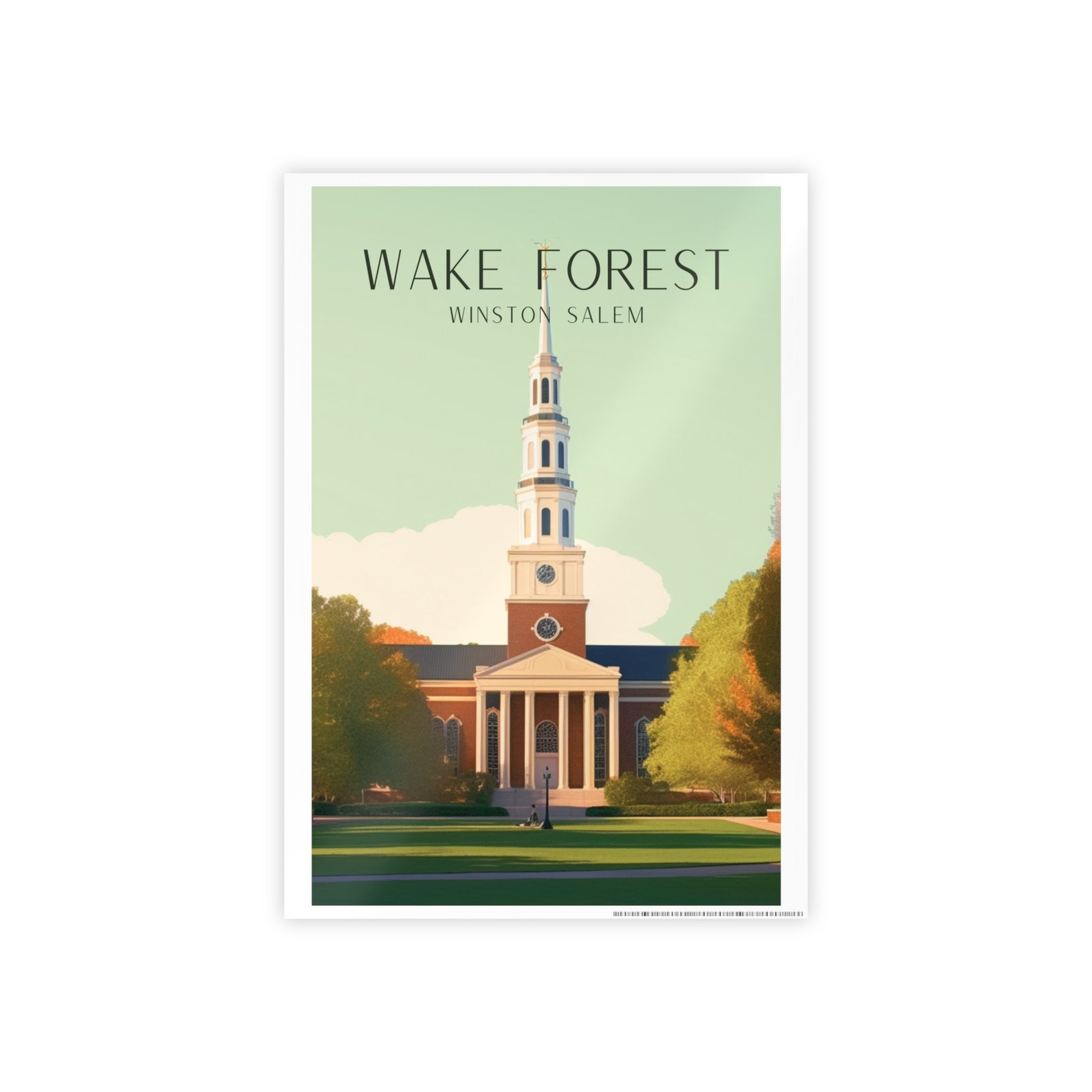 Wake Forest Poster | Wait Chapel Poster, Unique Graduation & Wedding ...
