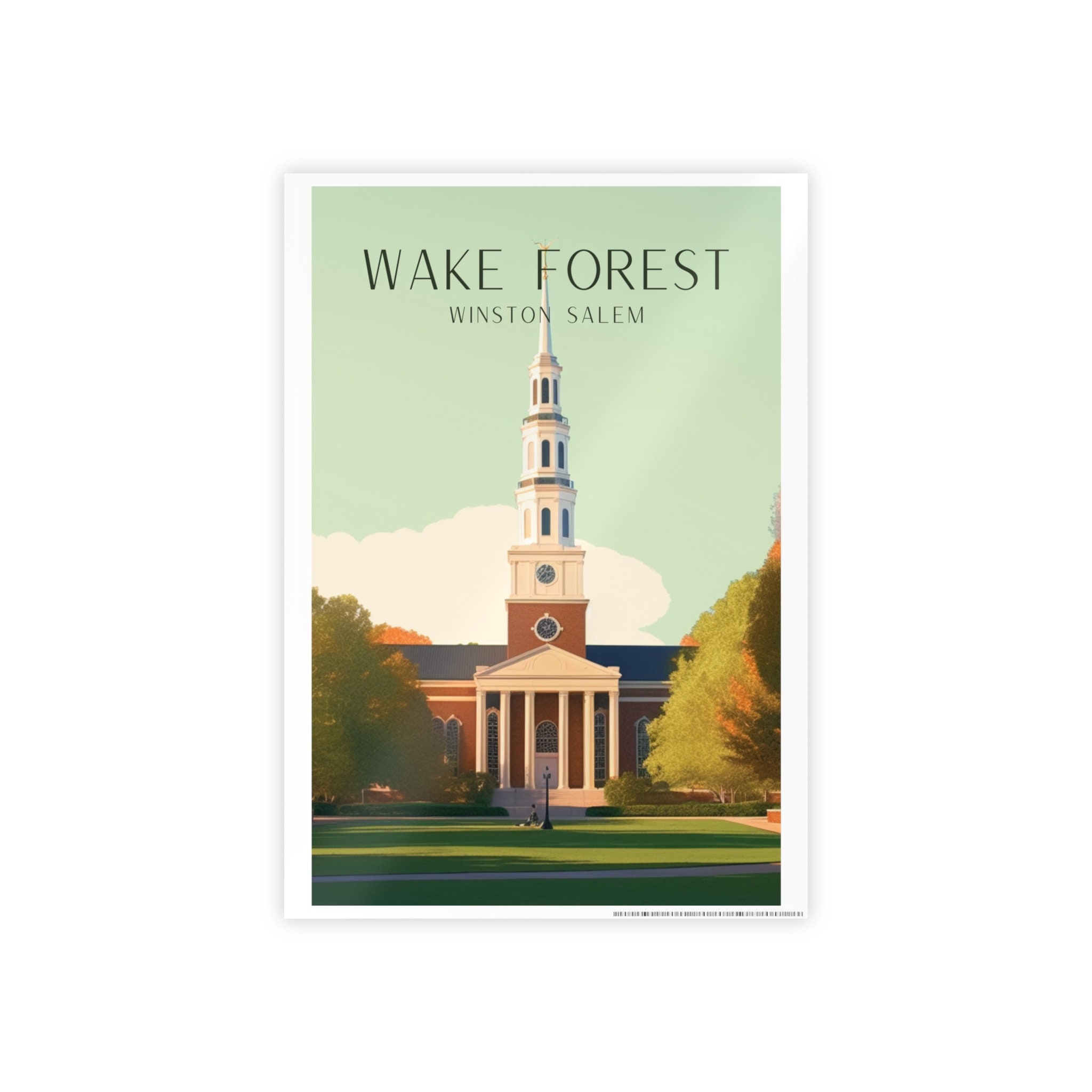 Wake Forest Poster | Wait Chapel Poster, Unique Graduation & Wedding ...