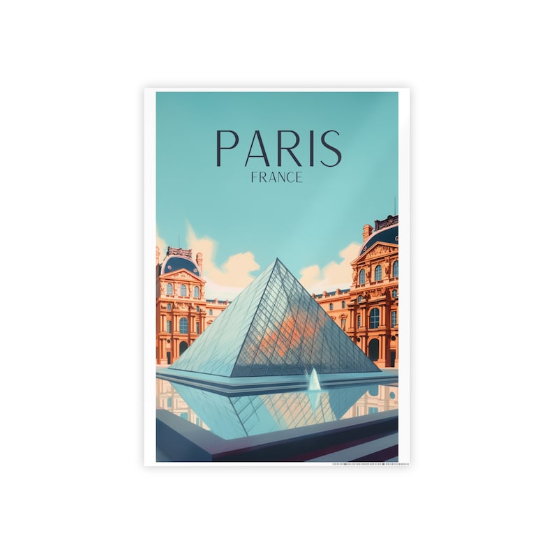Louvre Travel Print - Louvre Poster, Paris Print, France Print, Wall ...