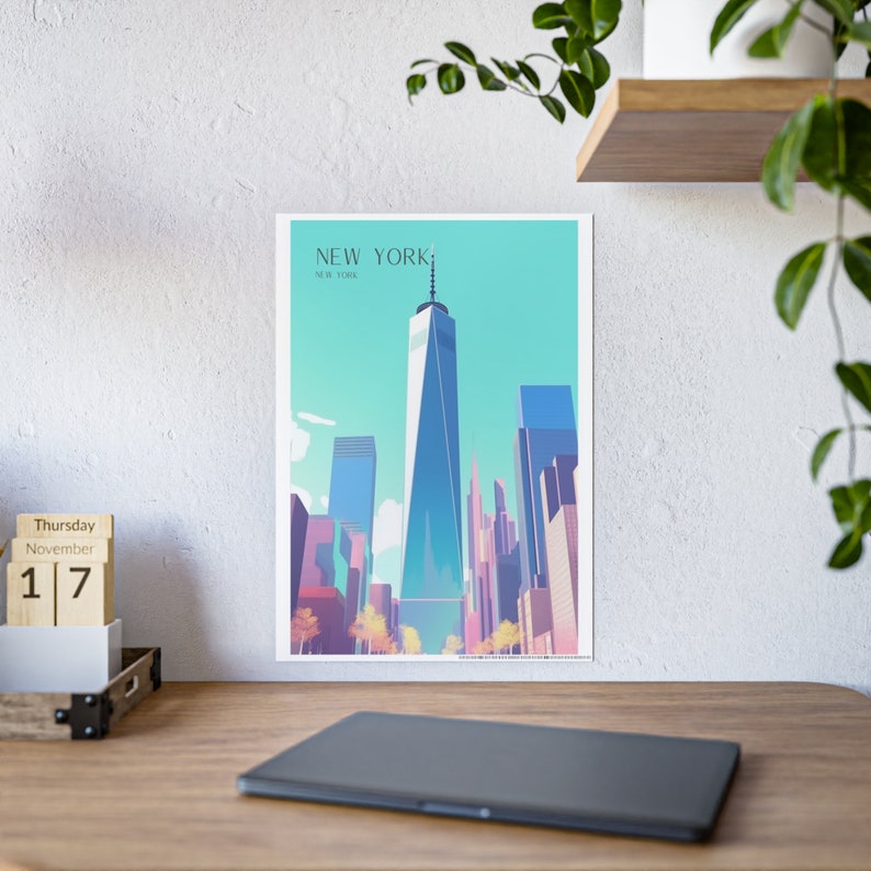 New York Poster - Freedom Tower Wall Art, Home Decor, Manhattan ...