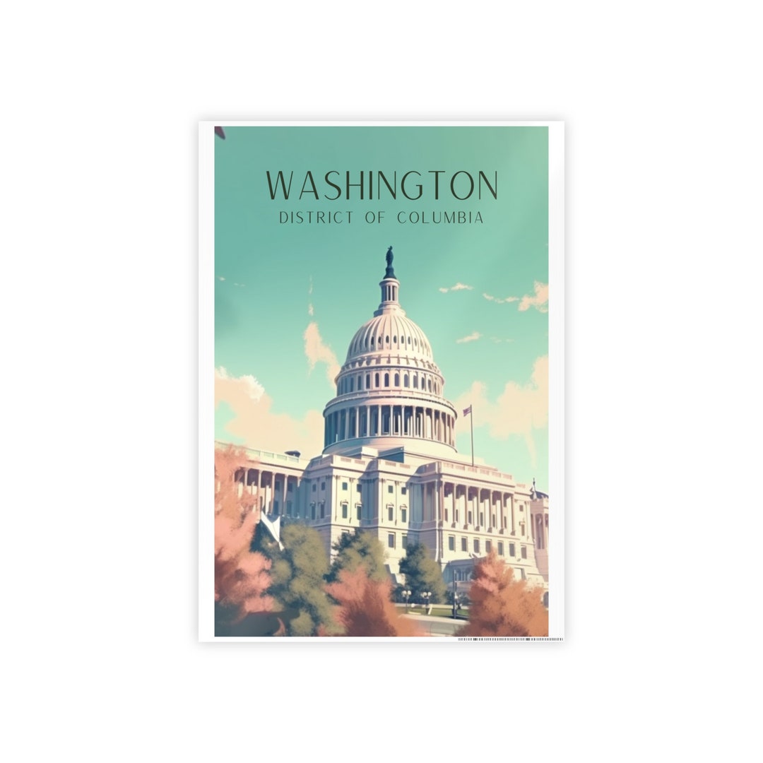 Washington Art Deco Travel Print - Washington Poster, U.S. Capitol ...