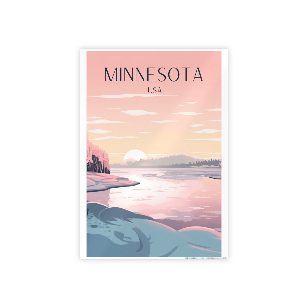 Minnesota Travel Print - Minnesota Poster, America Print, Frozen Lake ...