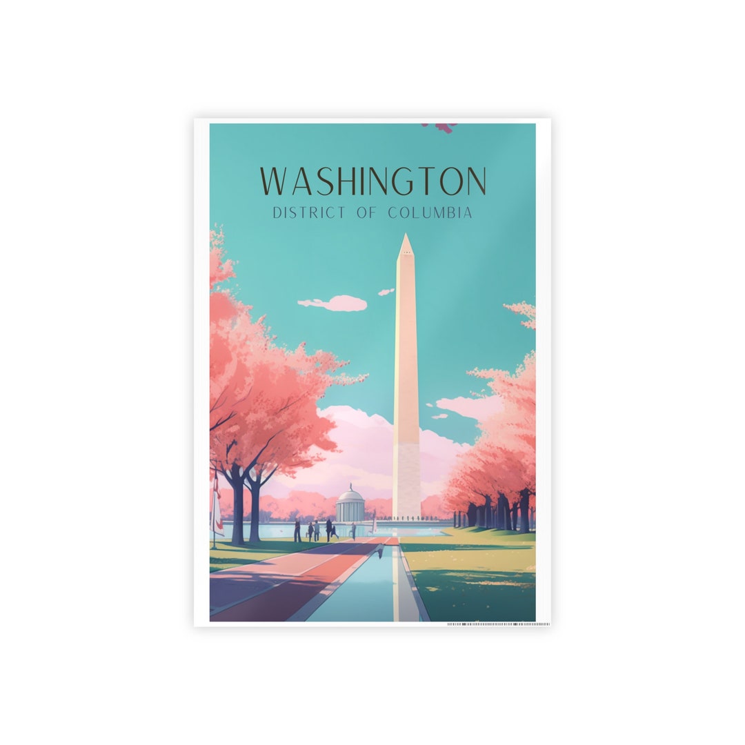 Washington Art Deco Travel Print Washington Poster, Washington Monument ...