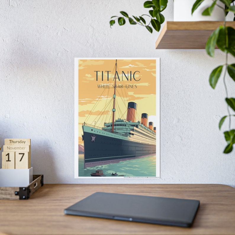 Titanic Travel Print - Titanic Poster, Ocean Liner Print, Ship Print ...