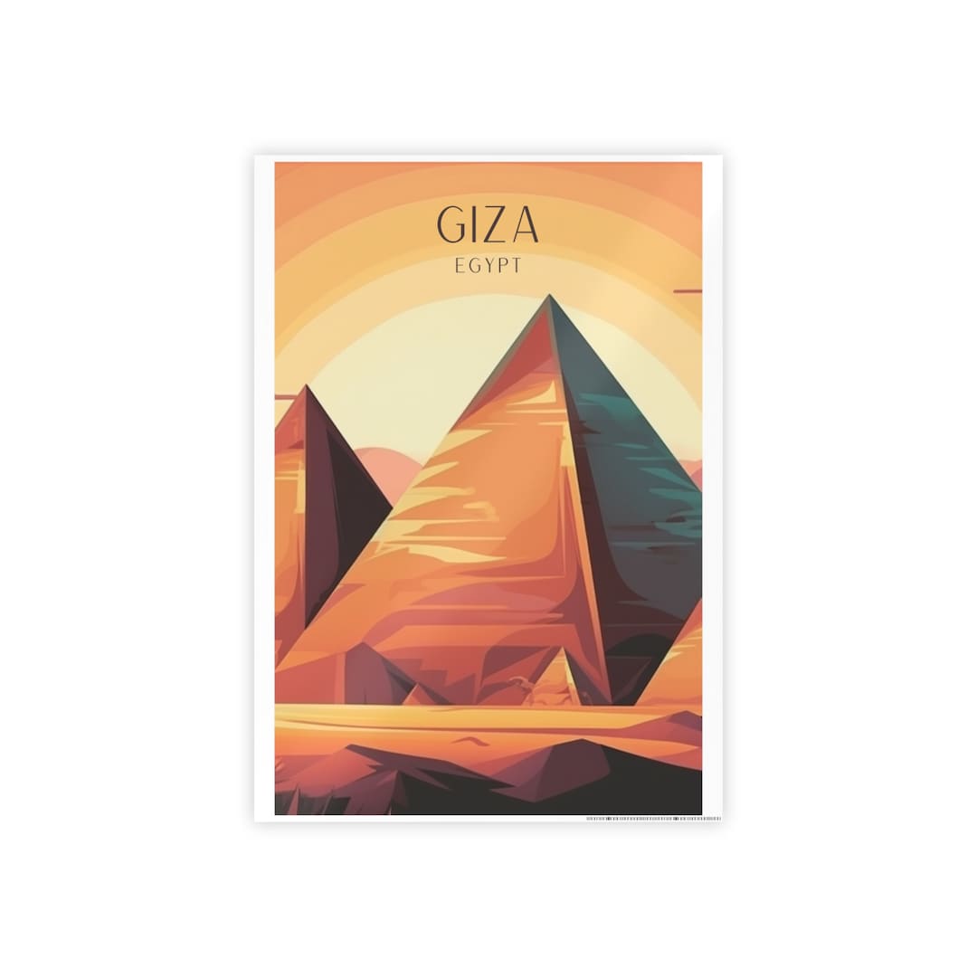 Pyramids Art Deco Travel Print - Pyramids Poster, Giza Print, Africa ...