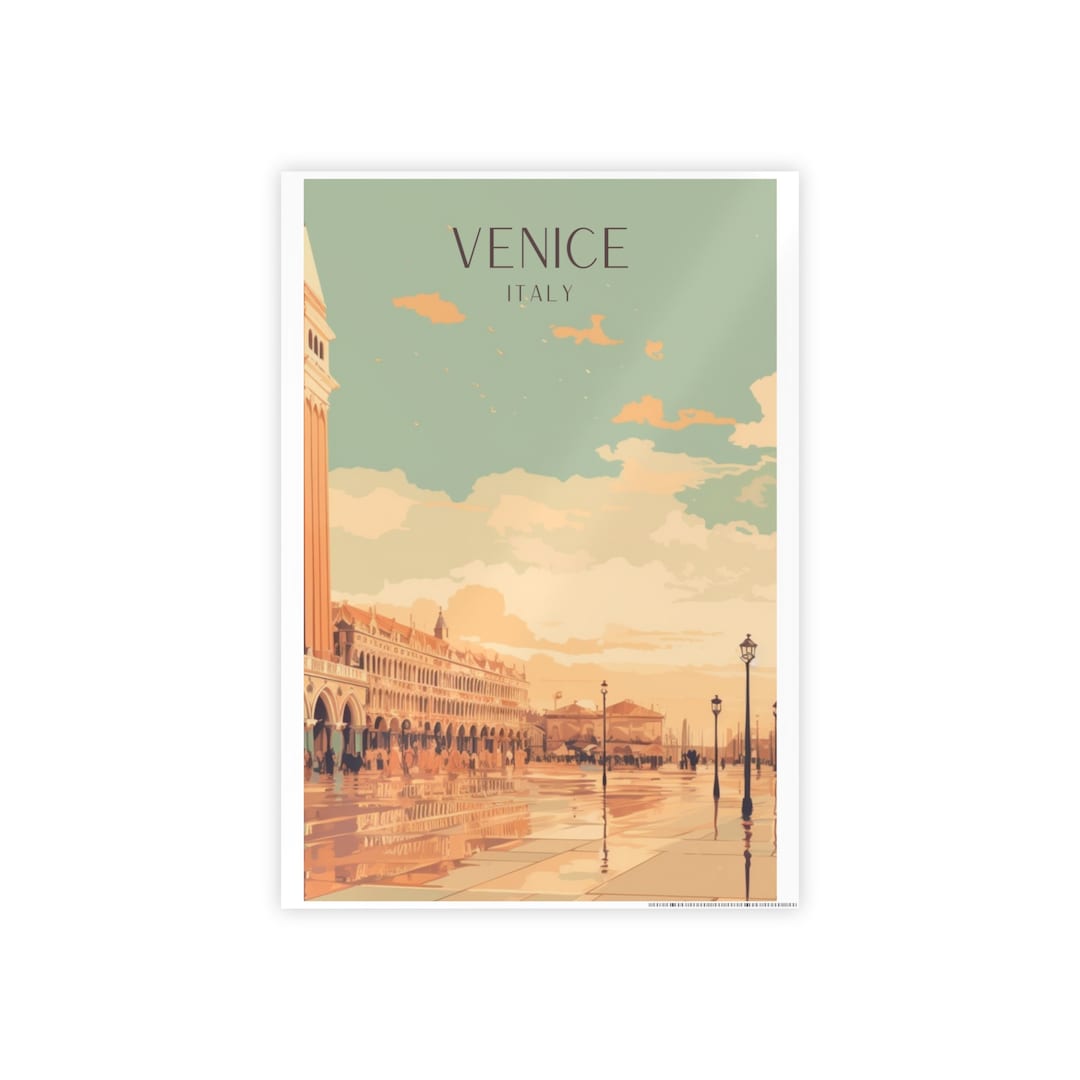 Venice Art Deco Travel Print - Venice Poster, St Marks Square Print ...