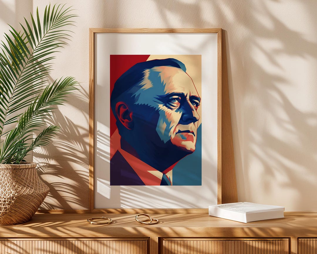 Vintage Roosevelt Poster, FDR Campaign Style Poster, Art Print, Wall ...