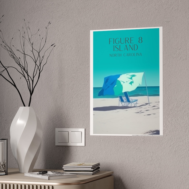 Figure Eight Island Poster - Figure 8 Wall Art, Beach Art, Music ...