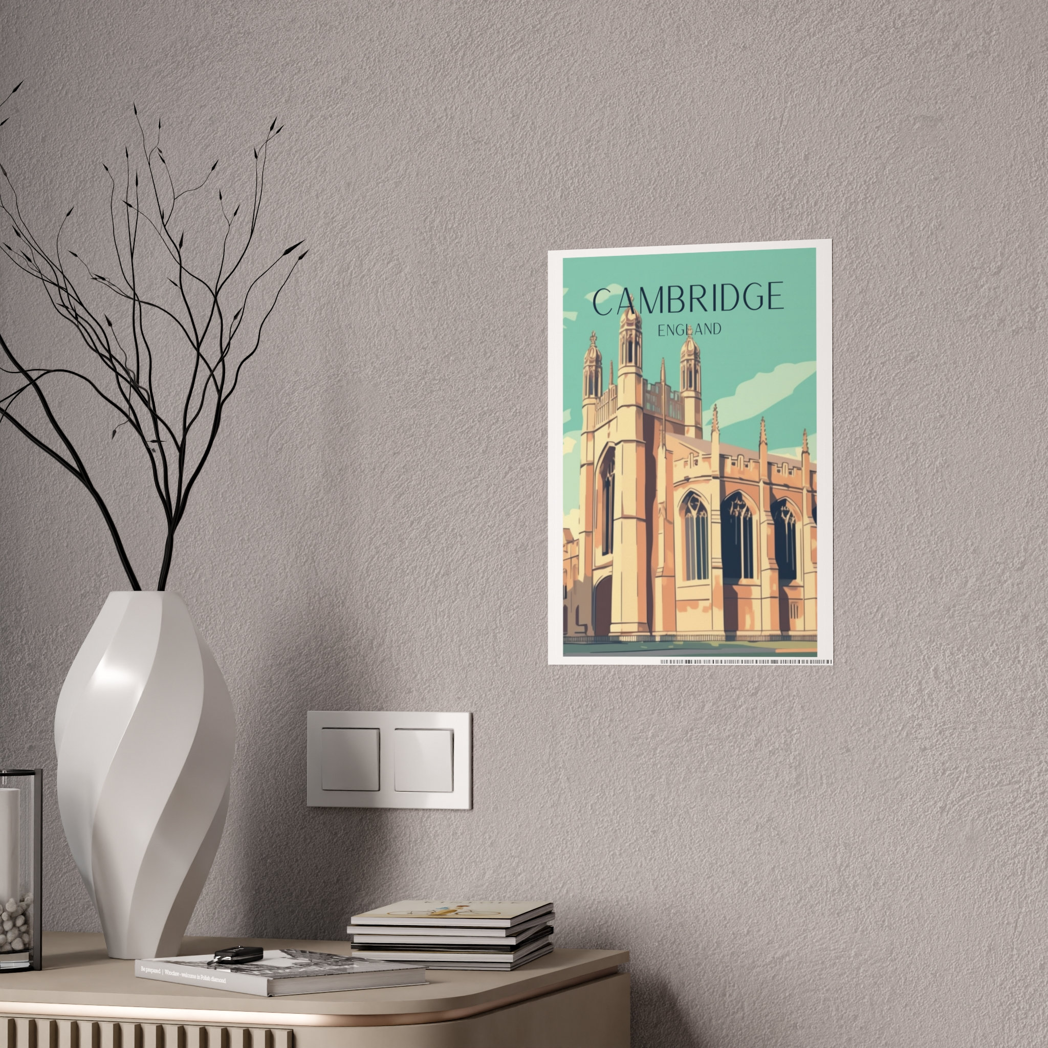 Cambridge Travel Print - Cambridge University Poster, Kings College ...
