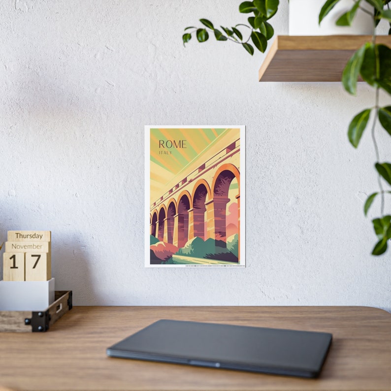 Rome Art Deco Travel Print - Rome Poster, Aqueduct Print, Europe Print ...