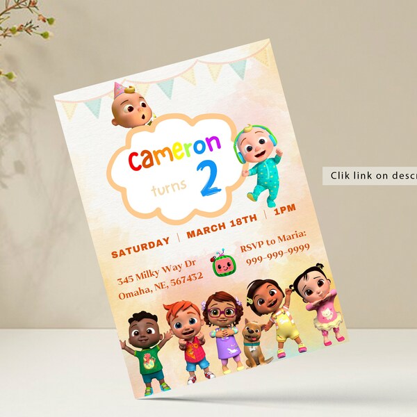 Cocomelon Invitation - Etsy