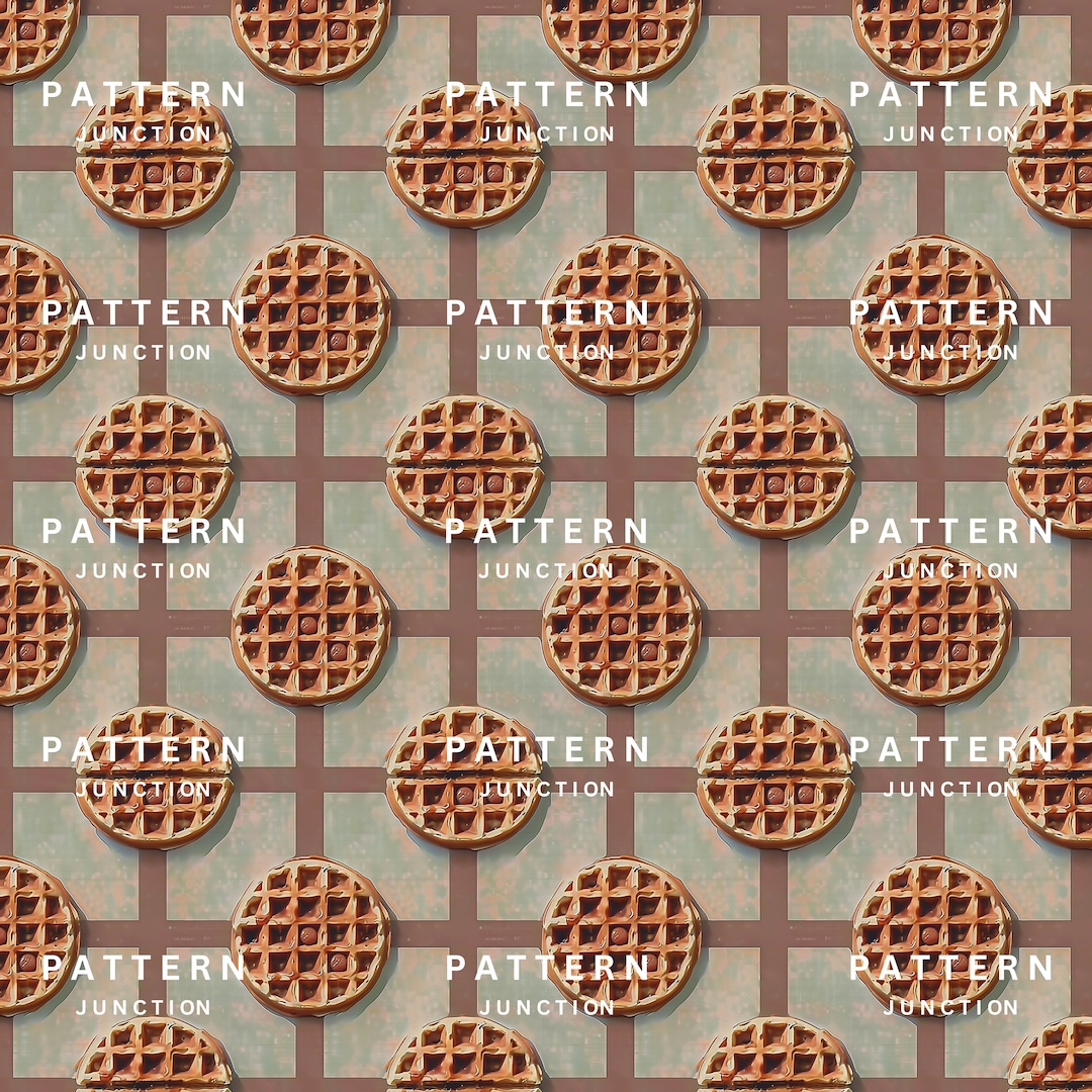 Waffle Digital Pattern Printable Waffles Design, Breakfast Paper for ...