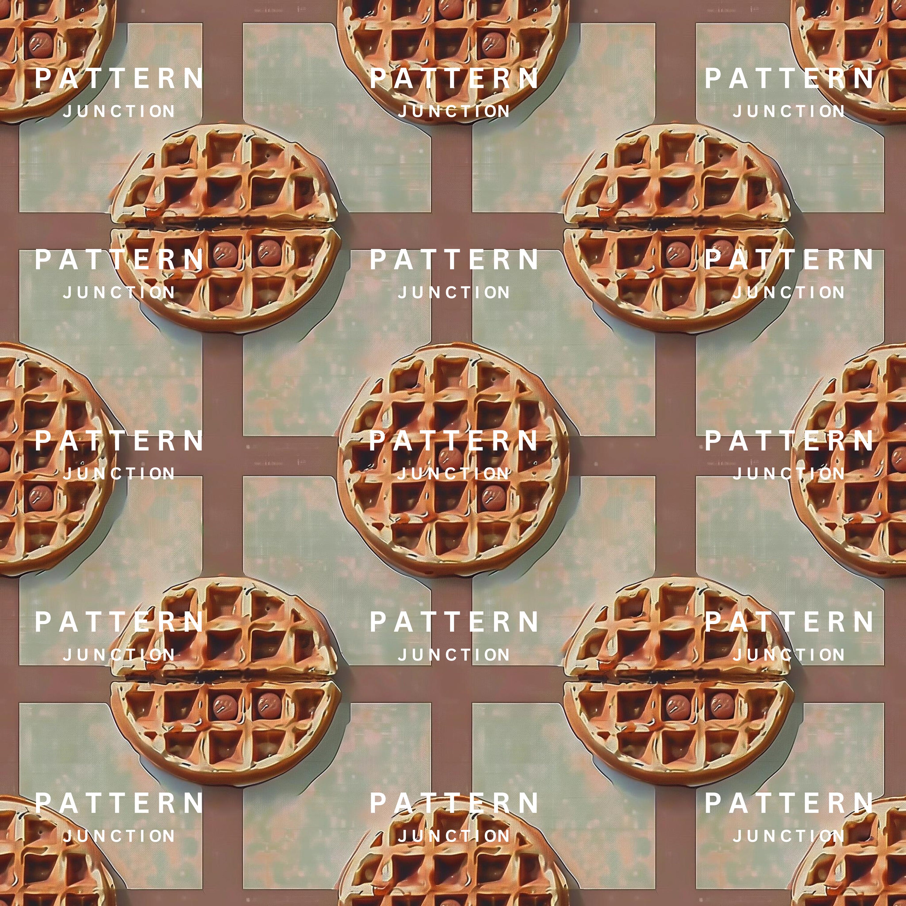 Waffle Digital Pattern - Printable Waffles Design, Breakfast Paper for ...