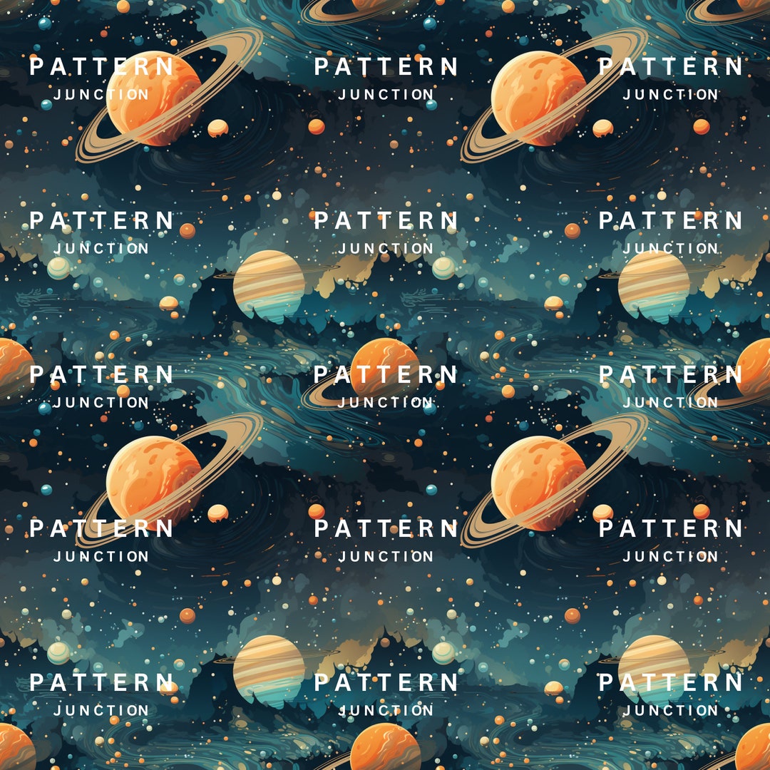 Solar System Ringed Planet Saturn Digital Print Celestial Rings Saturn ...