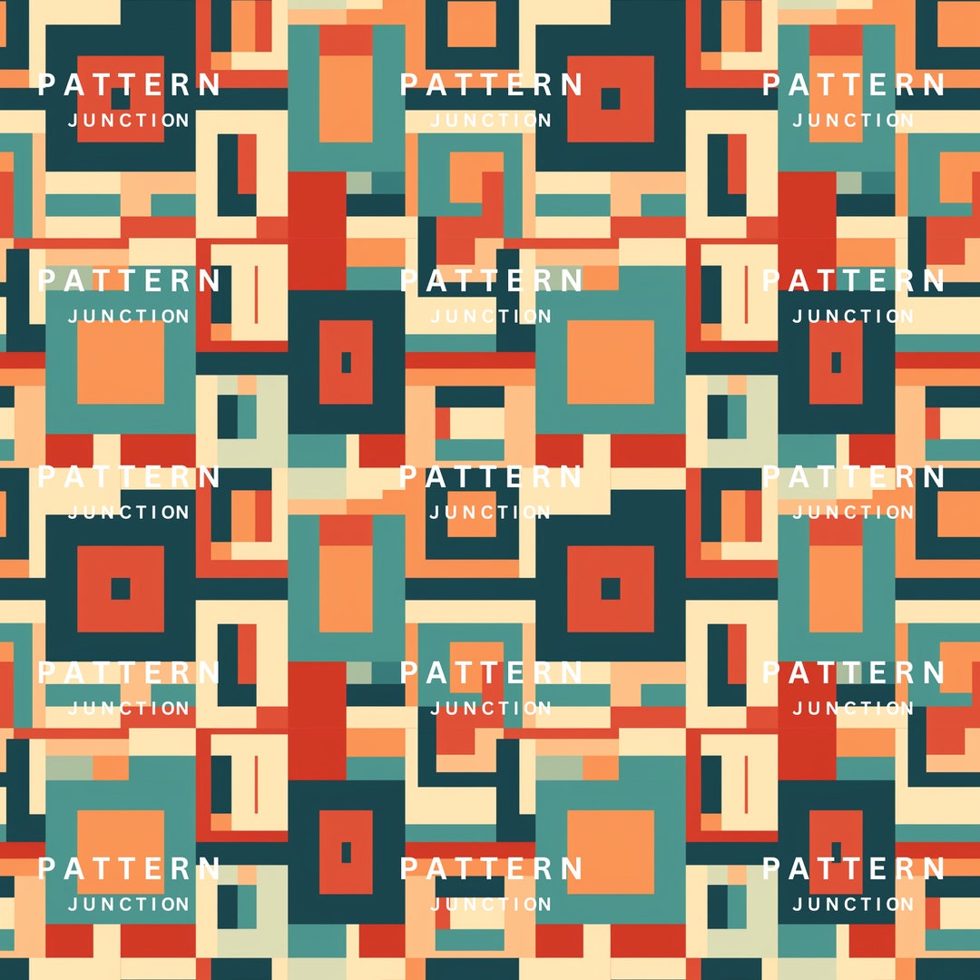 Digital Square Pattern Seamless Symmetrical Blocky Box Print ...