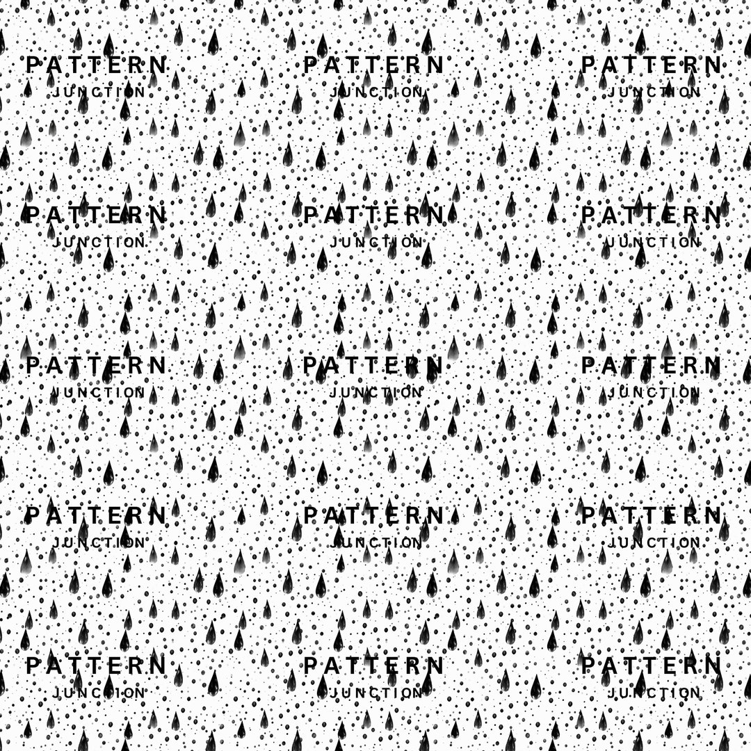 Seamless Black and White Rain Drop Pattern Digital Paper Print Digital ...