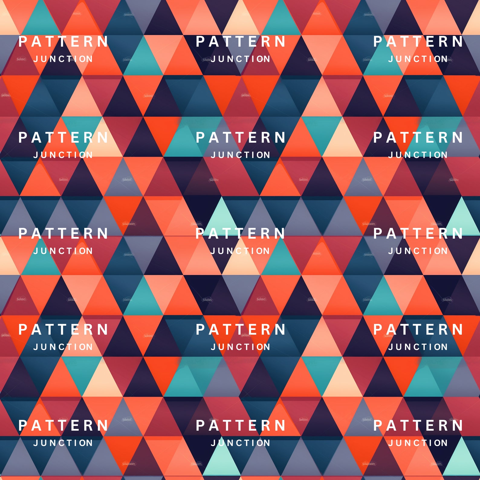 Colourful Repeating Triangle Pattern Seamless Angular Paper Print ...