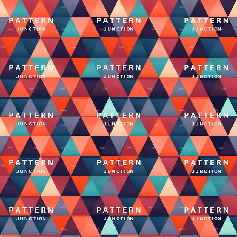 Colourful Repeating Triangle Pattern Seamless Angular Paper Print ...