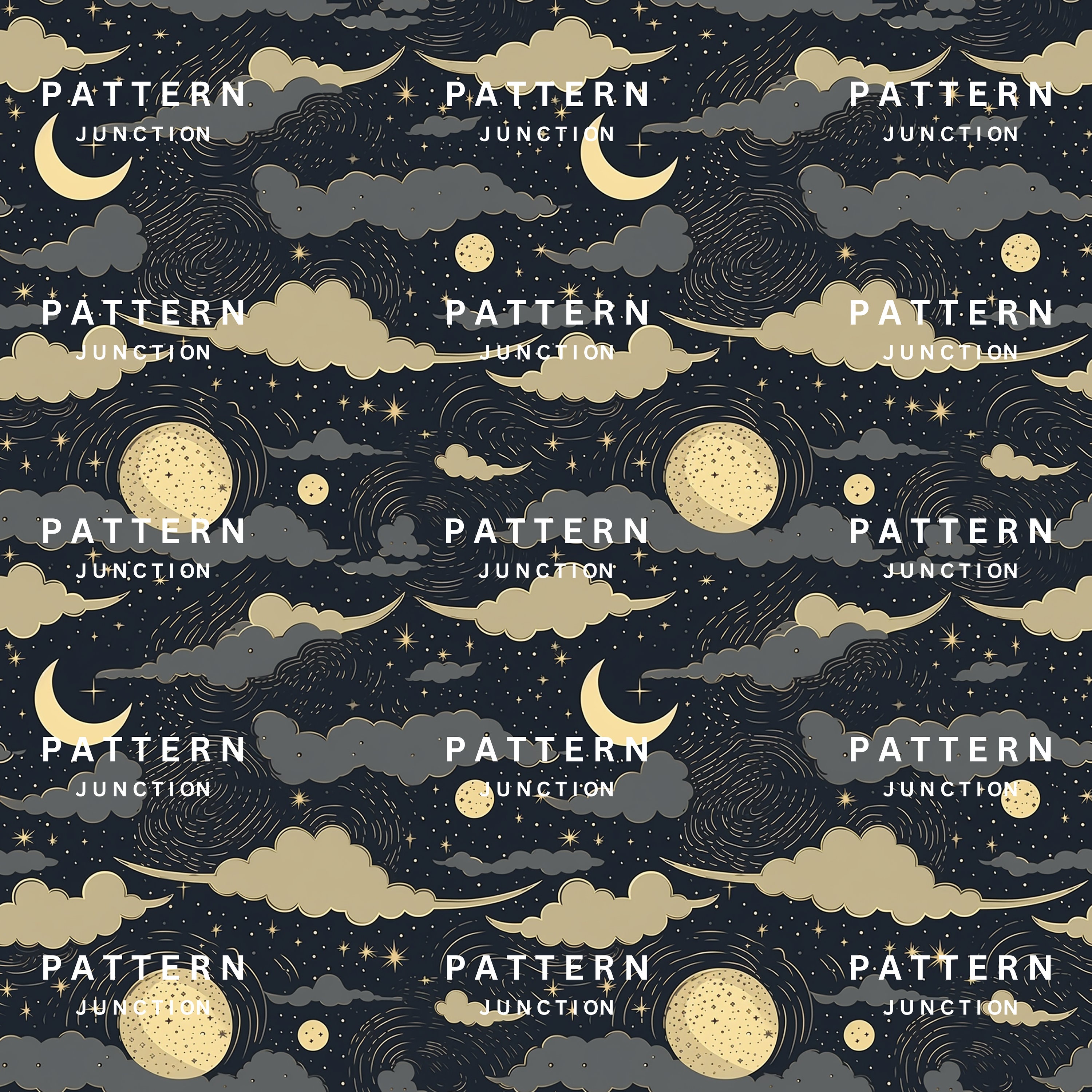 Celestial Moon-inspired Digital Paper Magical Crescent Moon Digital ...