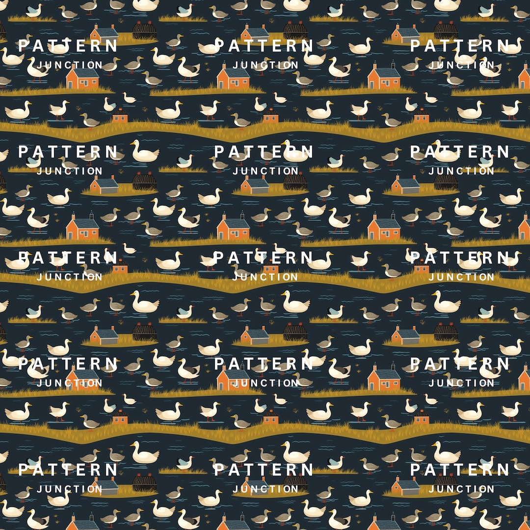 Seamless Farmyard Animal Digital Pattern Paper Digital Duck Artwork ...