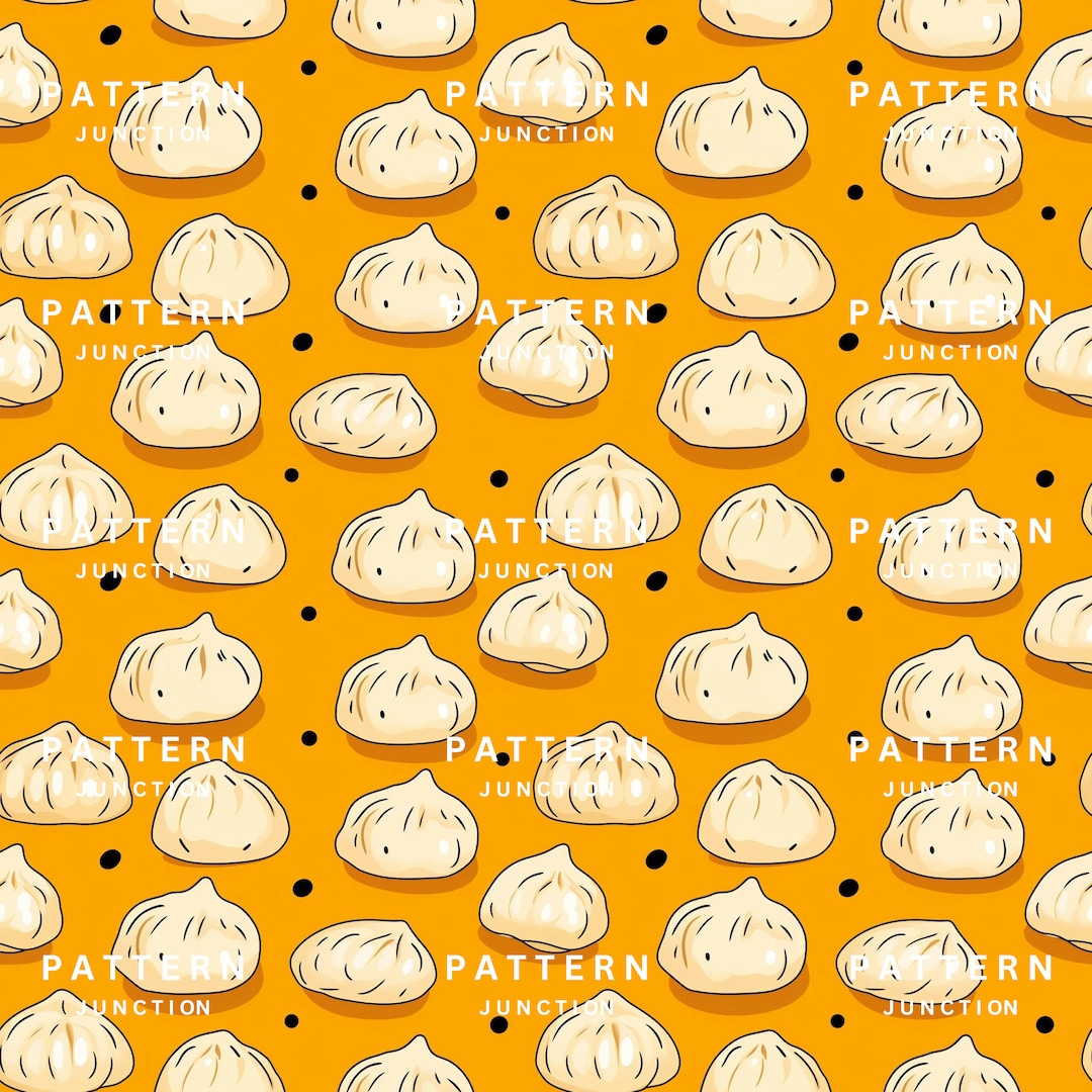 Dumplings Delight Digital Pattern - Culinary Print, Foodie Digital ...