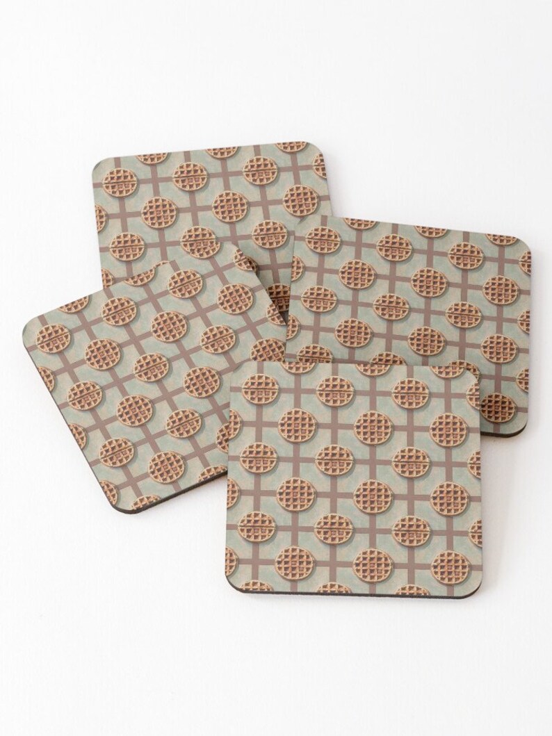 Waffle Digital Pattern - Printable Waffles Design, Breakfast Paper for ...