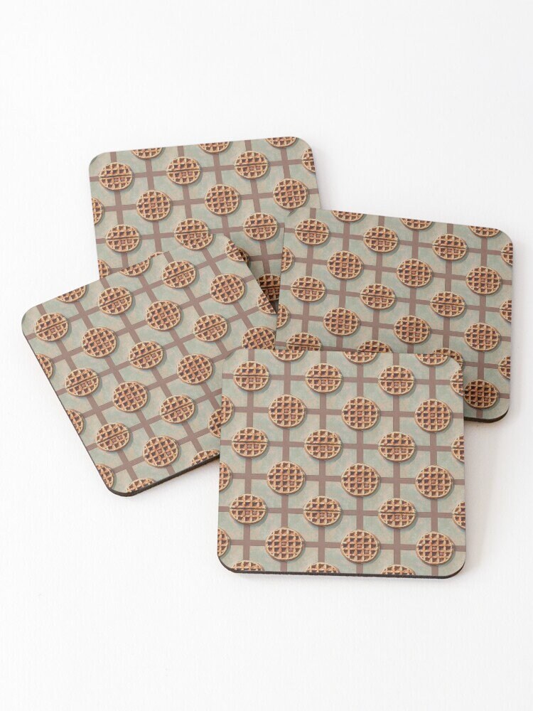 Waffle Digital Pattern - Printable Waffles Design, Breakfast Paper for ...
