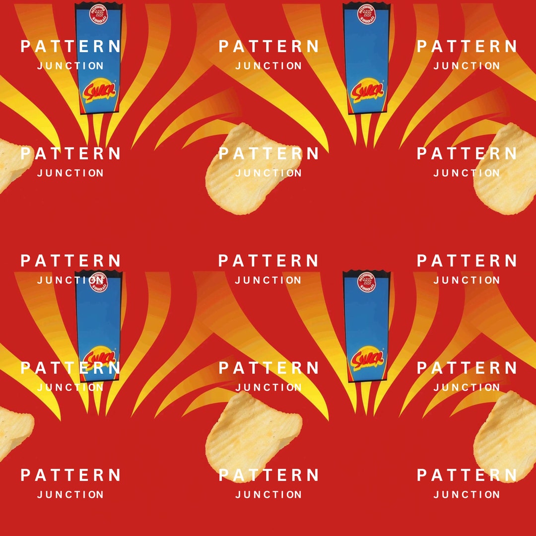 Potato Chips Digital Pattern - Printable Chips Design, Foodie Paper for ...