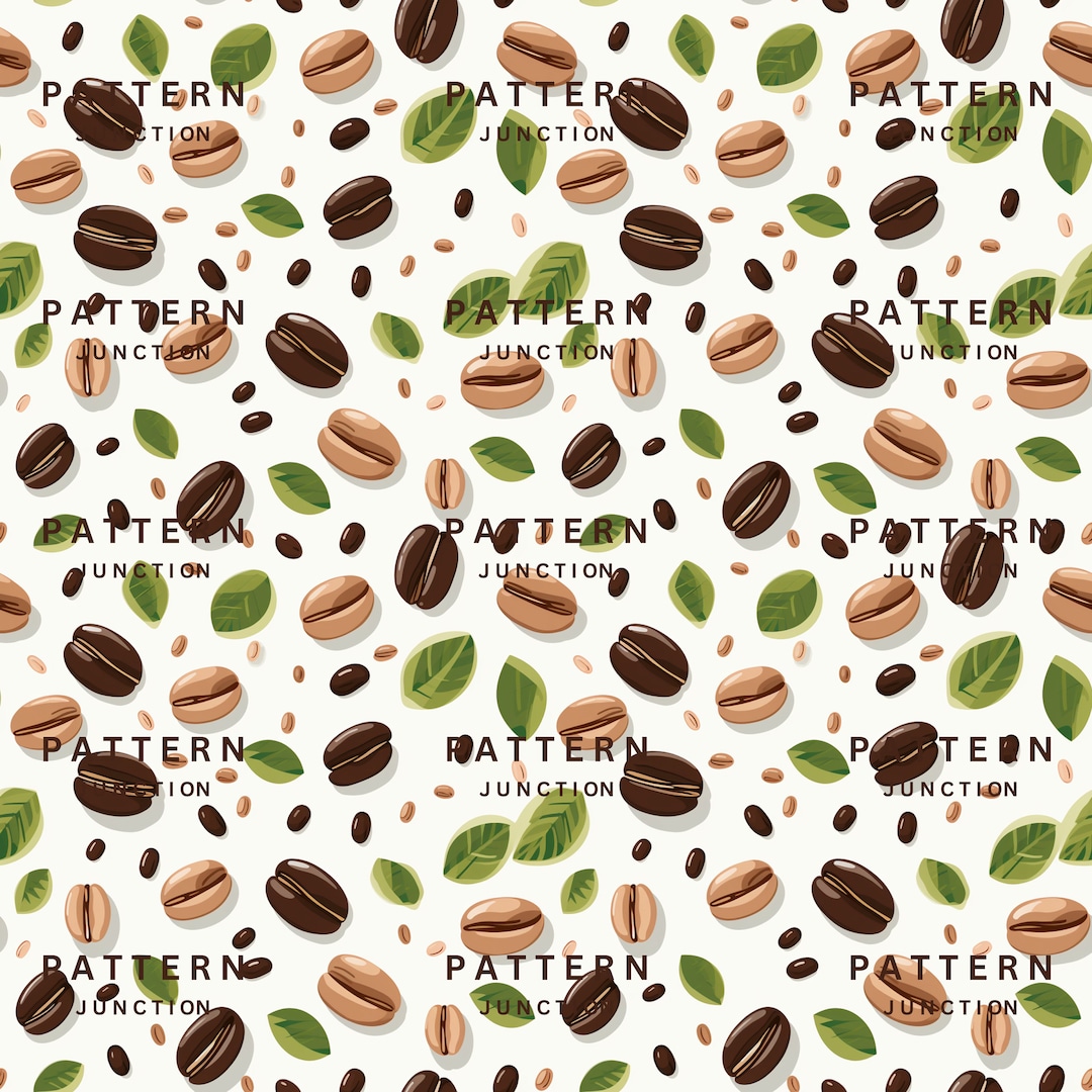 Artisanal Coffee Beans Digital Pattern Fragrant Coffee Beans Digital ...