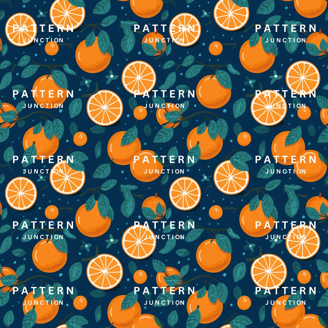 Seamless Citrus Orange Pattern Paper Digital Orange Pattern Citrus ...