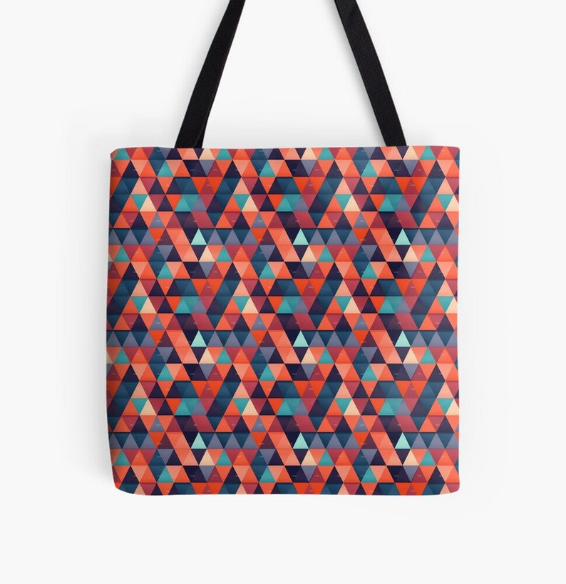Colourful Repeating Triangle Pattern Seamless Angular Paper Print ...