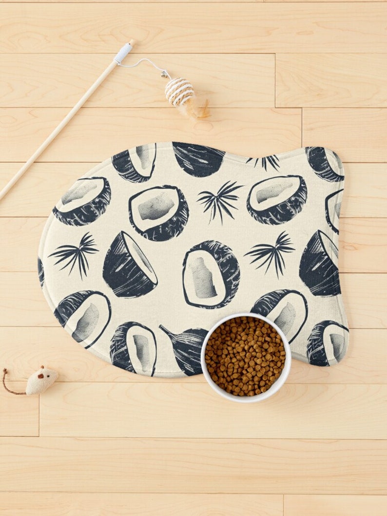 Coconut and Palm Leaf Digtial Pattern Seamless Fabric Printing, Elegant ...