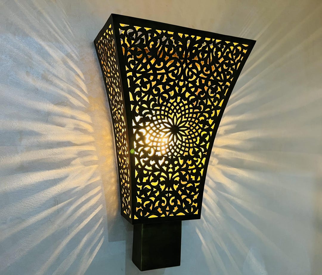 Wall Lights, Handmade Brass Wall Sconce: Moroccan Ambient Light - Etsy