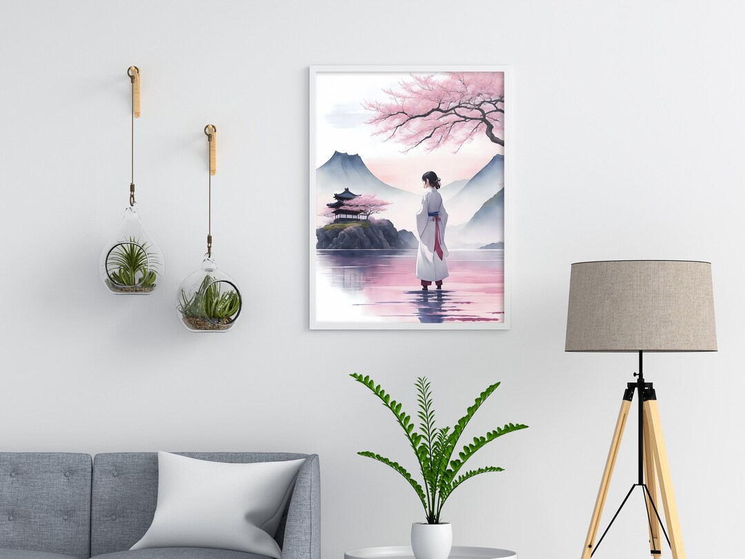 Japanese Landscape Wall Art Canva Print, Premium Canva Gallery Wrap ...