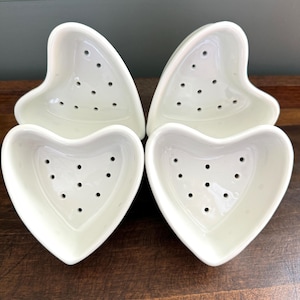 Vintage French White Porcelain Heart Shaped Cheese Mold, Apilco, Made ...