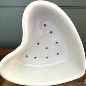 Vintage French White Porcelain Heart Shaped Cheese Mold, Apilco, Made ...