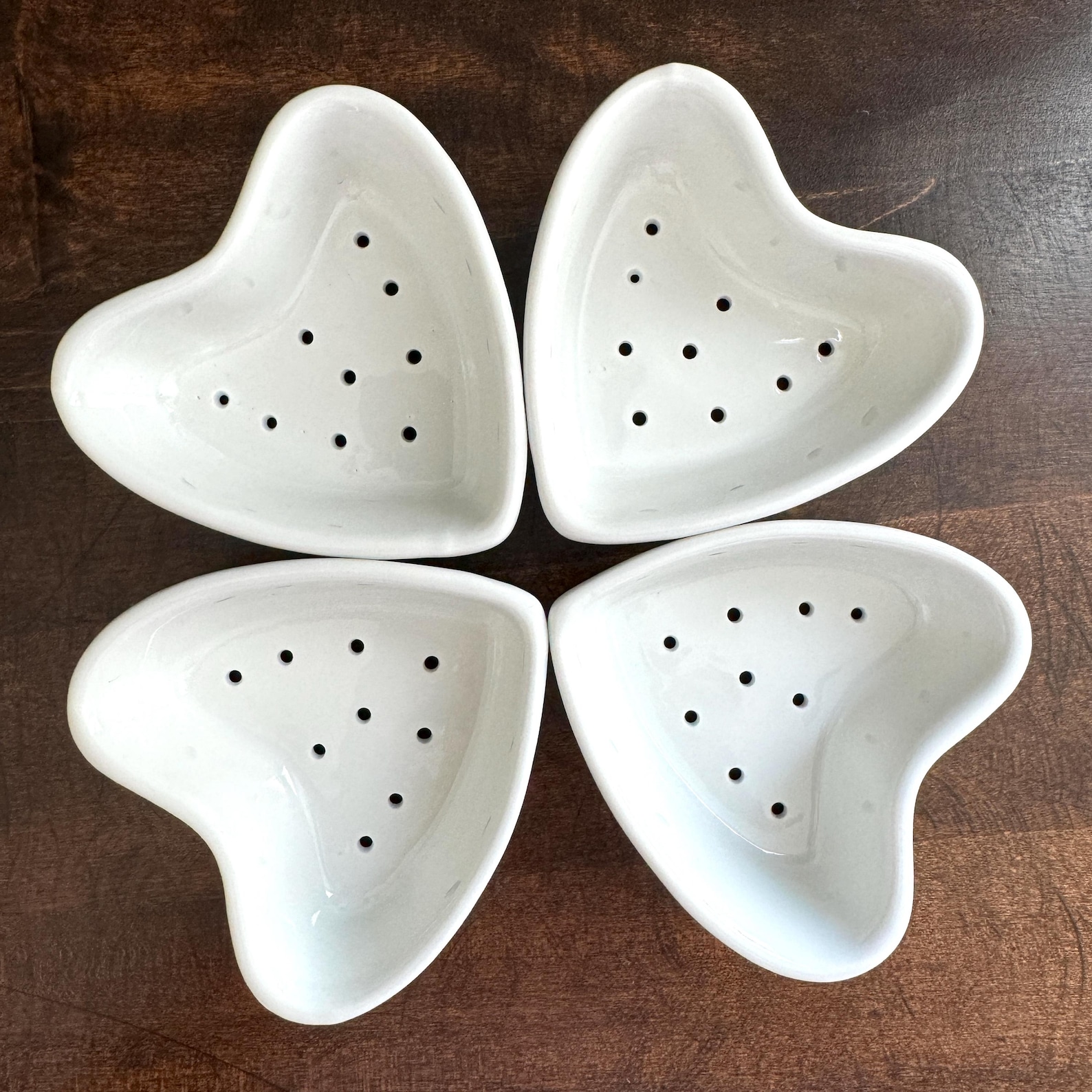 Vintage French White Porcelain Heart Shaped Cheese Mold, Apilco, Made ...