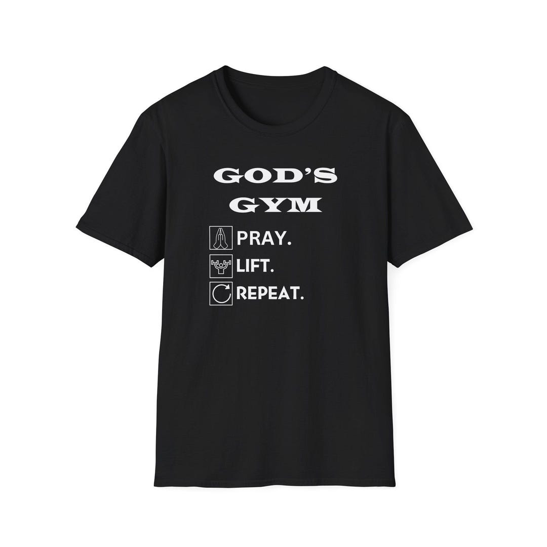 God's Gym T-shirt: Pray, Lift, Repeat Christian Workout Tee, Religious ...